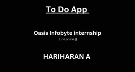 Hariharan A On Linkedin Task3 Webdevelopment Intern Oasisinfobyte
