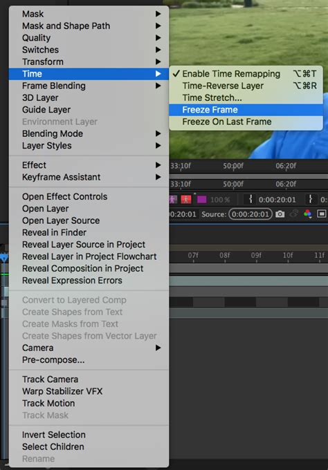 freeze frame in after effects edit video faster video editing tutorials