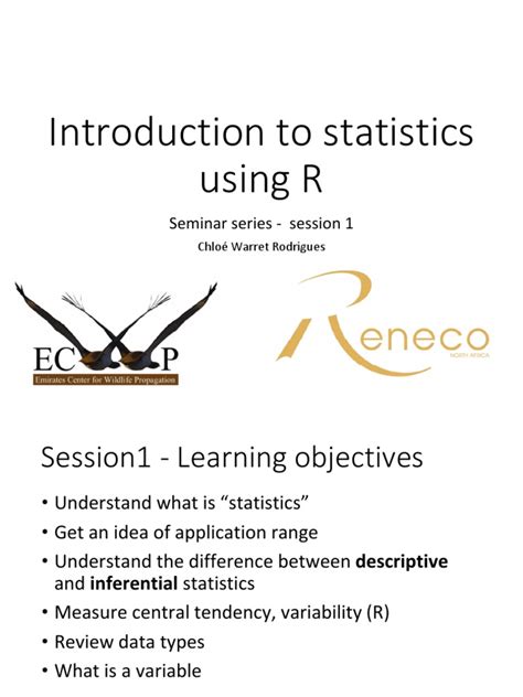Introduction To Statistics Using R Session 1 Ar Pdf Statistics