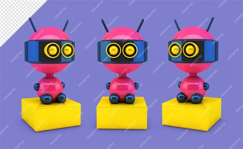Premium Psd Cute Robo Character Isolated Illustration