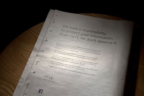 Mark Zuckerberg Apologizes For Cambridge Analytica Scandal In Full Page