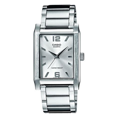 ĐỒng HỒ Casio Mtp 1235d 7adf Mặt Vuông Trắng Dây Kim Loại