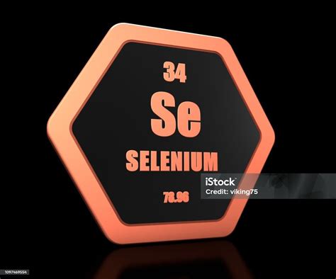 El Selenio Elemento Químico Tabla Periódica Símbolo 3d Render Foto De