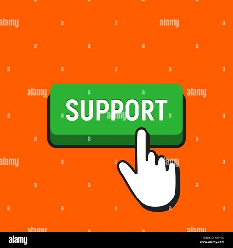 Hand Mouse Cursor Clicks The Support Button Pointer Push Press Button