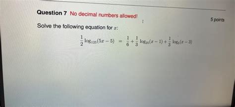 Solved Question No Decimal Numbers Allowed Solve The Chegg