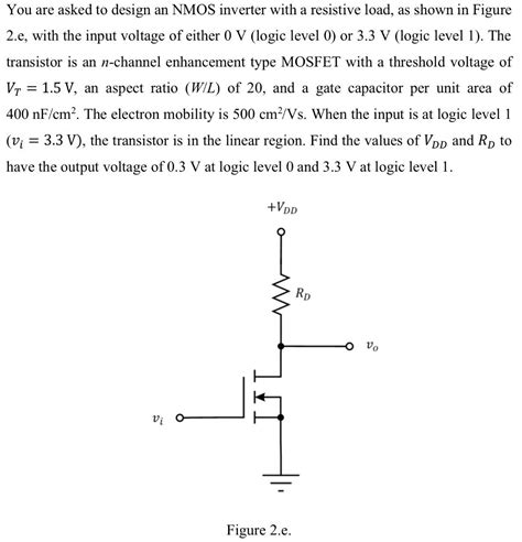 You Are Asked To Design An Nmos Inverter With A Resistive Load As Sho