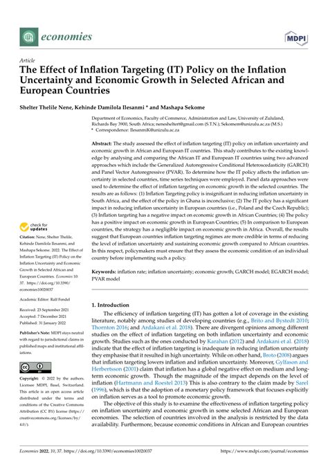 PDF The Effect Of Inflation Targeting IT Policy On The Inflation