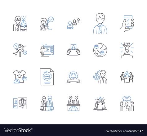 Performance Assessment Line Icons Collection Vector Image