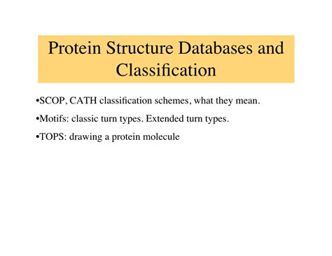 Protein Structure Databases And Classification Docslib