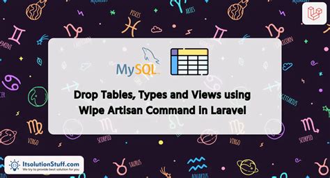 Drop Tables Types And Views Using Wipe Artisan Command In Laravel Itsolutionstuff