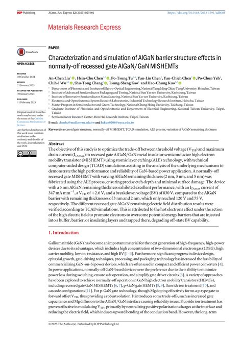 Pdf Characterization And Simulation Of Algan Barrier Structure