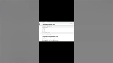 Pandas Series Creating Series From List Youtube