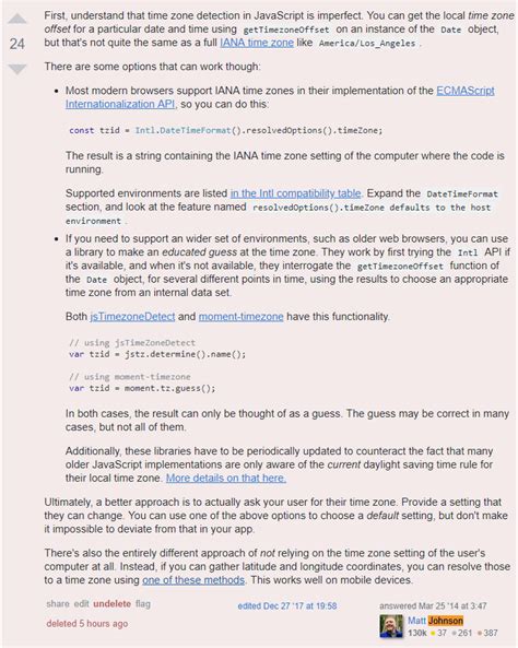 Why Was The Early Question About Time Zone Detection Deleted Meta
