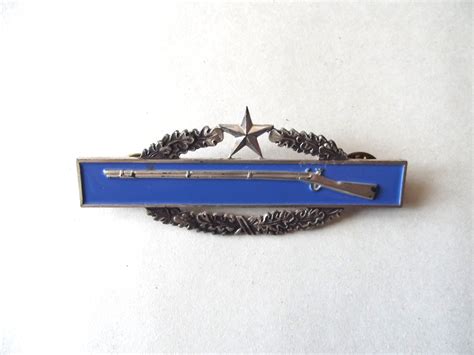 AMERICAN ARMY STERLING CIB COMBAT INFANTRY BADGE WITH STAR C1950 60S DBG Militaria