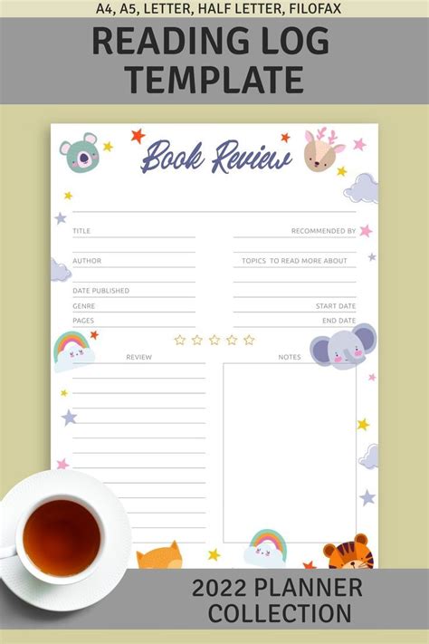 Reading Log Template Reading Journal Printable Printable Reading Log Printable Reading Log