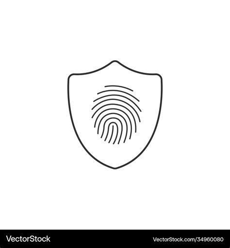 Fingerprint Inside Shield Biometric Safe Scan Vector Image