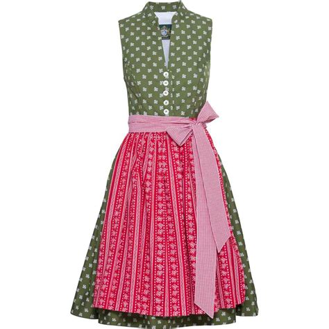 Luis Steindl Midi Dirndl Rotgrün Dirndl Trachtenmode Für Damen