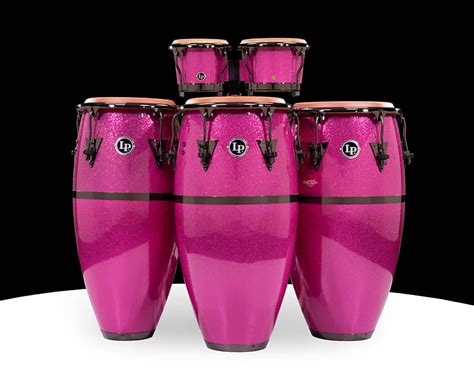 LP Custom Galaxy Conga Set Bongos Pink Sparkle Sergio Reverb