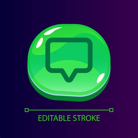 Message Glossy Ui Button With Linear Icon Speech Balloon