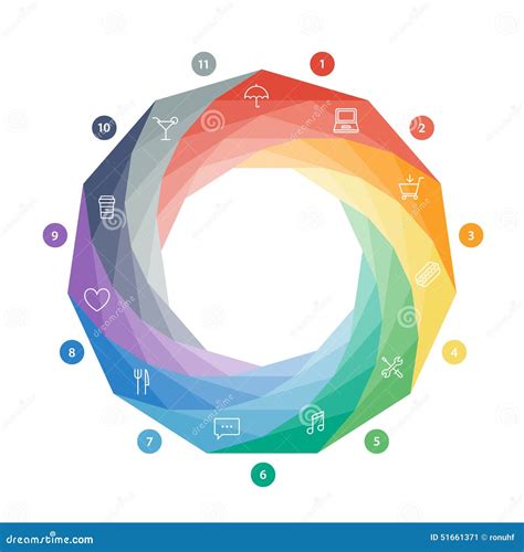 Plantilla Plana Del Diagrama Del Obturador Del Vórtice Para Su
