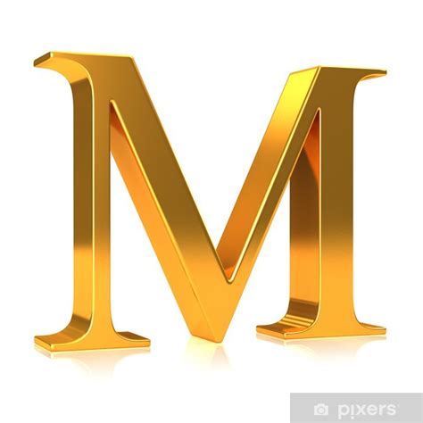 Poster 3d Gold Letter M PIXERS NET AU