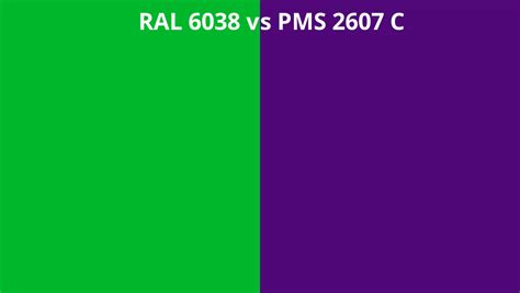 Ral 6038 Vs Pms 2607 C Ral Colour Chart Uk