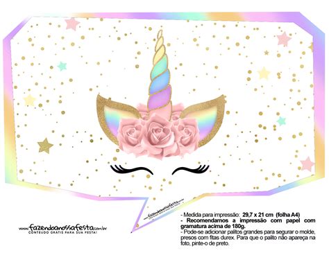 Plaquinhas Unicornio Gratis 3 Fazendo A Nossa Festa