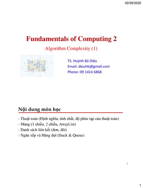 Fundamentals Of Computing 2lecture 1 Algorithm Complexity 1