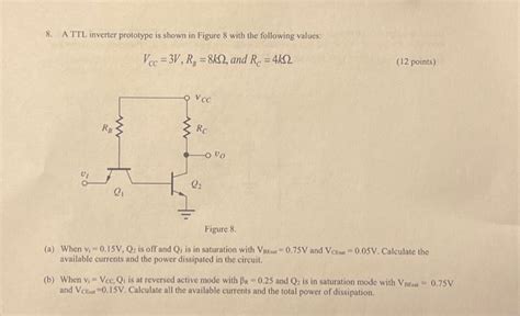 Solved 8 A TTL Inverter Prototype Is Shown In Figure 8 With Chegg Com