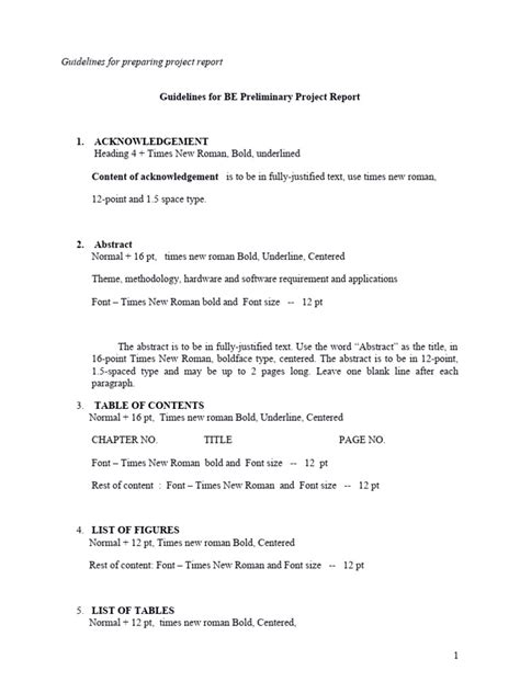 Project Report Guidelines Pdf Times New Roman Computing