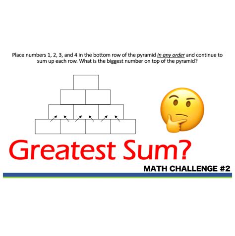 Find The Greatest Sum Bridgemath