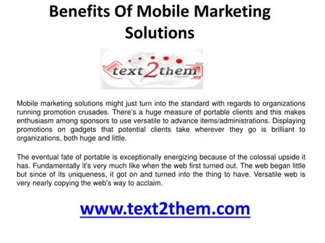 Ppt 10 Benefits Of Using Mobile Marketing Powerpoint Presentation