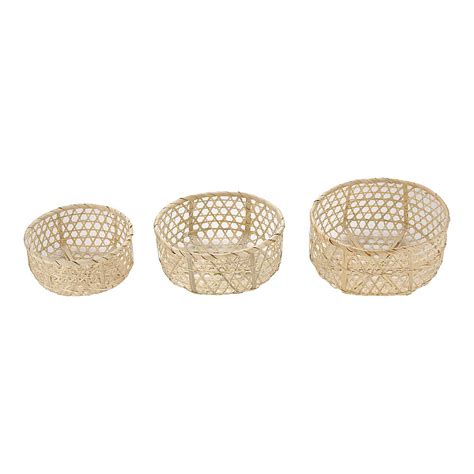 萬洋 竹製丸ざる3点セット 1セット（ご注文単位1セット）【直送品】 包装用品・店舗用品の通販 シモジマ