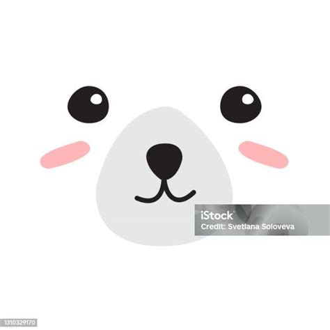 Visage Plat Plat Dours Polaire De Doodle De Dessin Animé De Vecteur