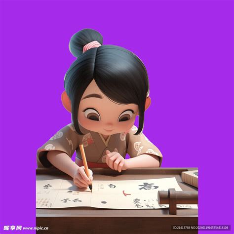 手绘写字学生 设计图动漫人物动漫动画设计图库昵图网