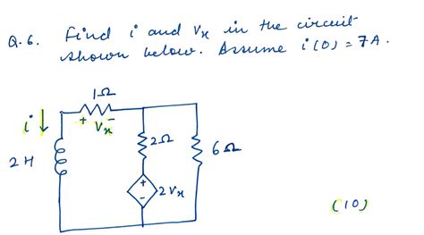 solved q 6 ﻿find i and vx ﻿in the circuitshown below