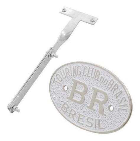 Kit Emblema Plaqueta Bras O Branco Br Touring Br Sil Suporte Vw Fusca Ap S