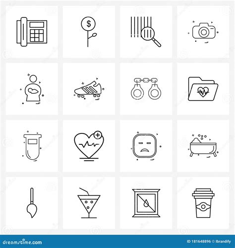 16 Universele Pixel Van Het Lijnpictogram Perfecte Symbolen Van De