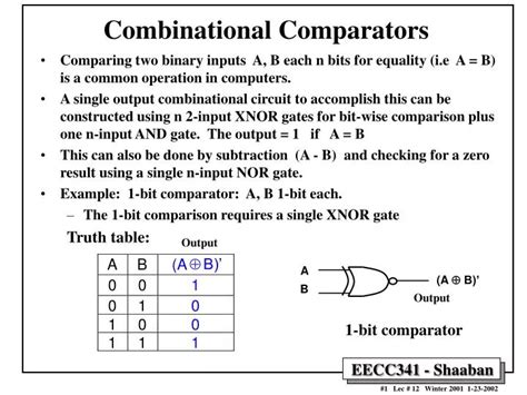Ppt Combinational Comparators Powerpoint Presentation Free Download