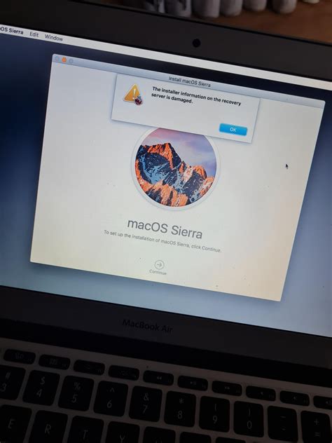Macbook Air 2015 Getting This Error When I Try To Reinstall The Os For A Factory Reset Any