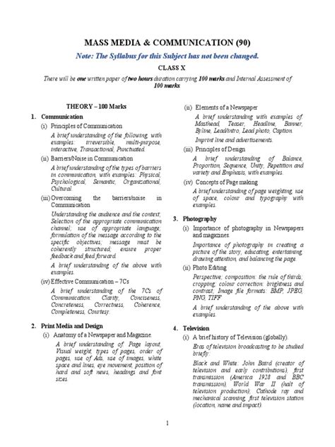 30 Mass Media Communication Icse Pdf Cost Of Living Television