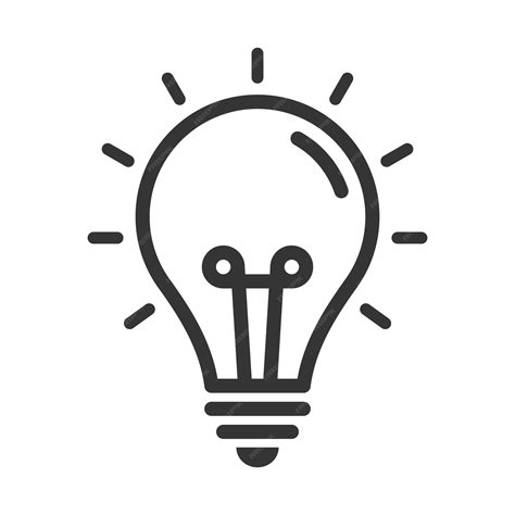 Premium Vector Light Bulb Line Style Innovation Idea Symbol Icon