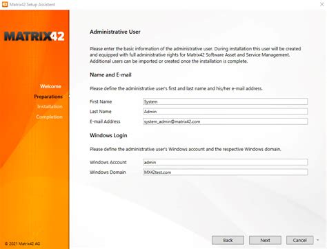 installation step by step matrix42 self service help center
