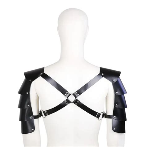 Men Sex Toy Adjustable Chest Harness Bondage Single Pauldron Leather