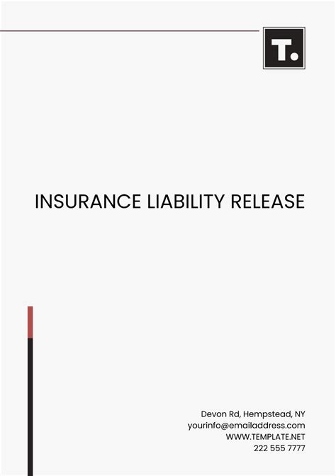 Free Insurance Liability Release Template To Edit Online
