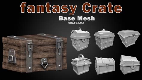 Artstation Fantasy Crate Base Mesh Game Assets