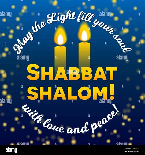 Shabbat Shalom Lettering Greeting Card Vector Illustration Two
