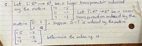 Solved 8 Let S R² R³ Be A Linear Transformation Inducced By