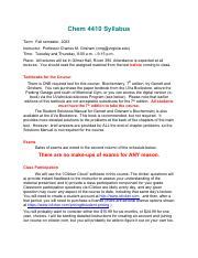 Chem 4410 Syllabus Fall 2023 Term Textbooks Exams And Grading