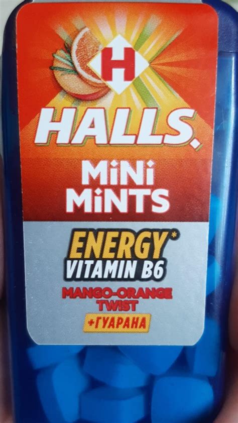 Конфеты без сахара со вкусом манго и апельсина Mini Mints Halls ...